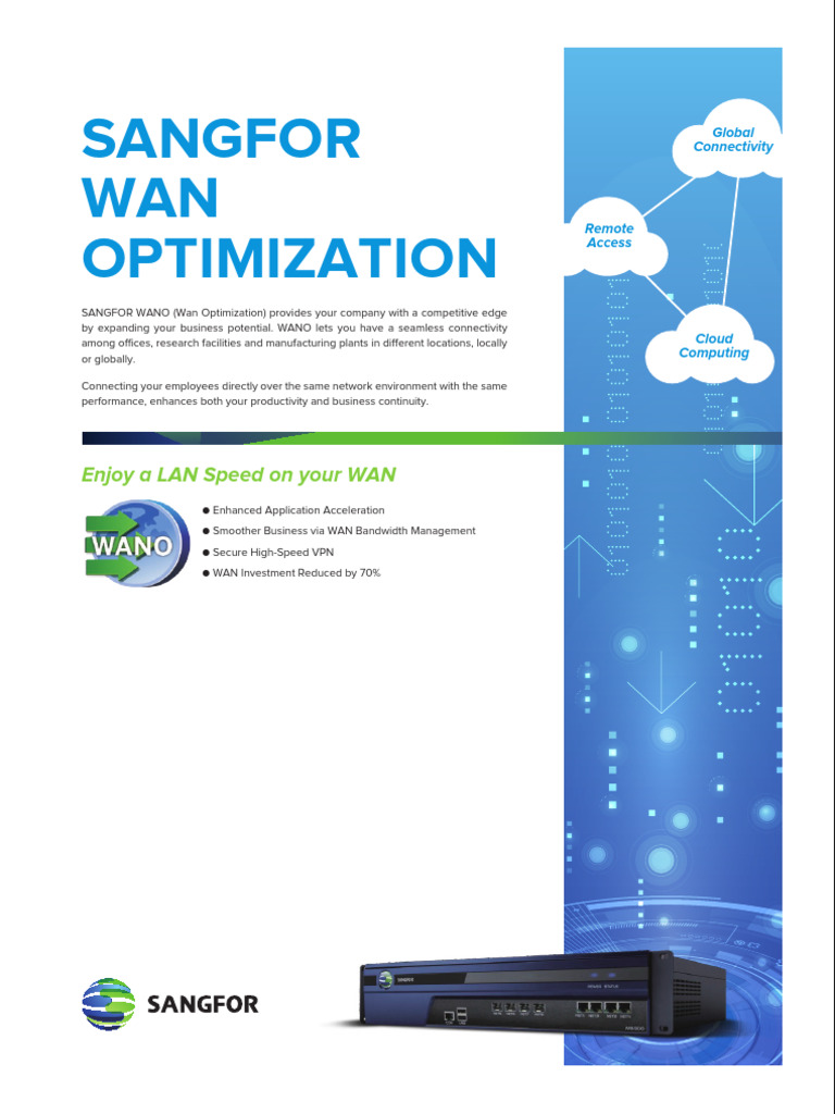 Sangfor WANO Brochure | PDF | Computer Network | Virtual Private Network