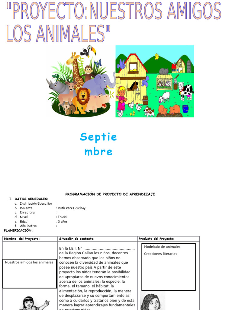 Proyecto Mis Amigos Los Animales | PDF | Las emociones | Aprendizaje