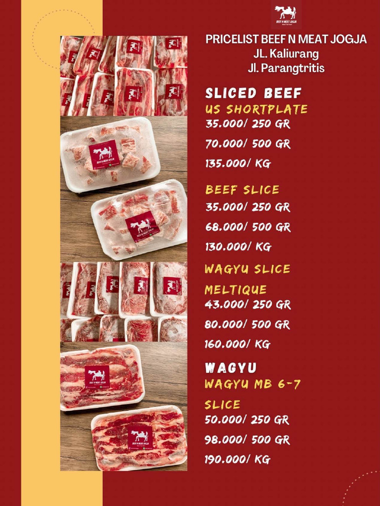New Pricelist Beef N Meat Jogja | PDF