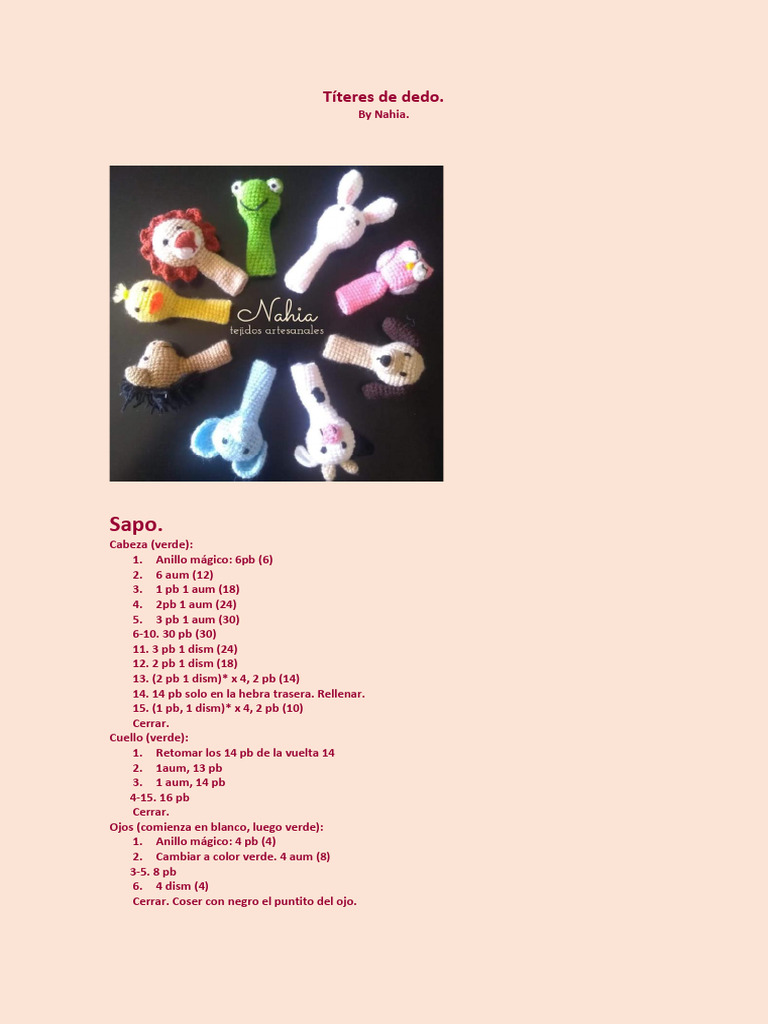 Títeres de Dedo | PDF