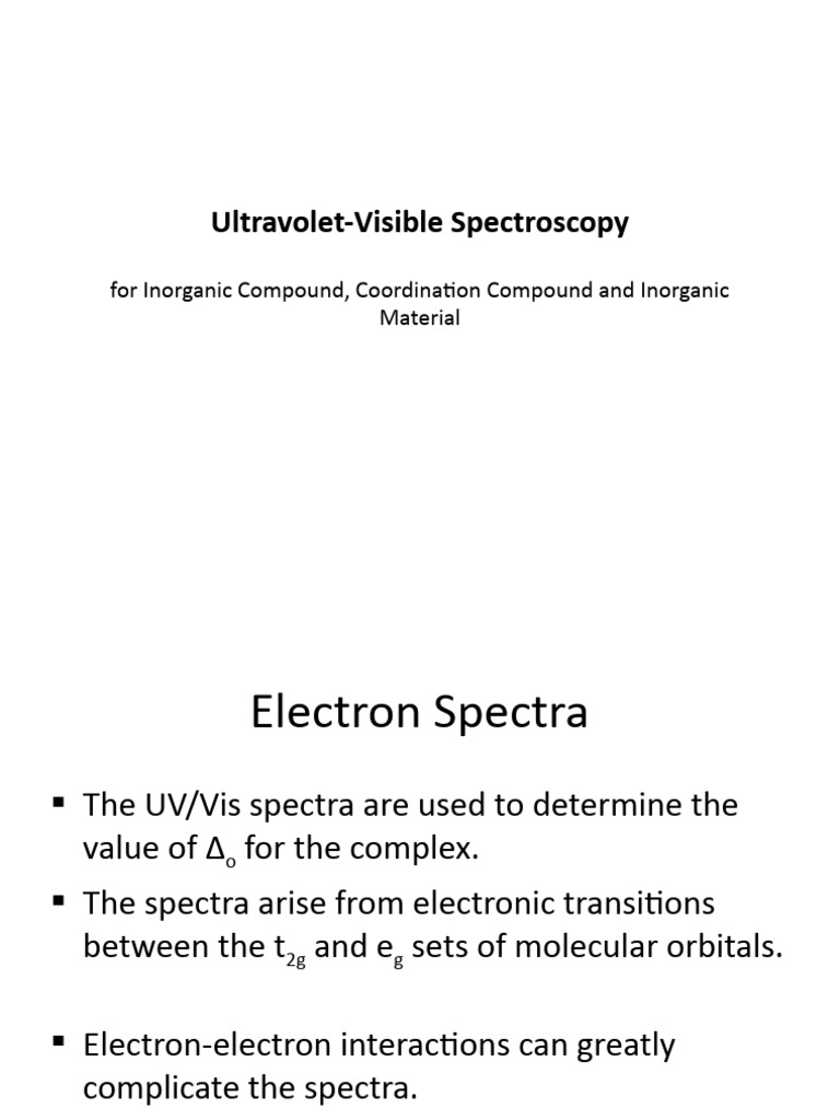 Uv Vis | PDF | Ultraviolet–Visible Spectroscopy | Coordination Complex