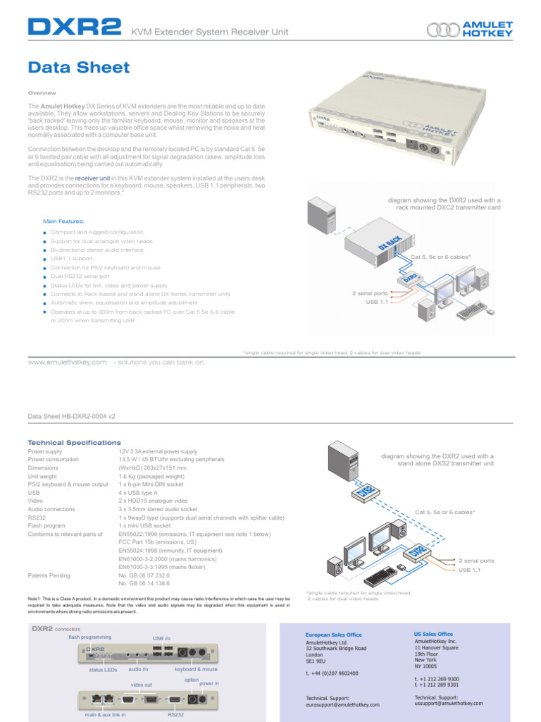 DXR2 KVM Extender System Receiver | PDF | Usb | Computer Science