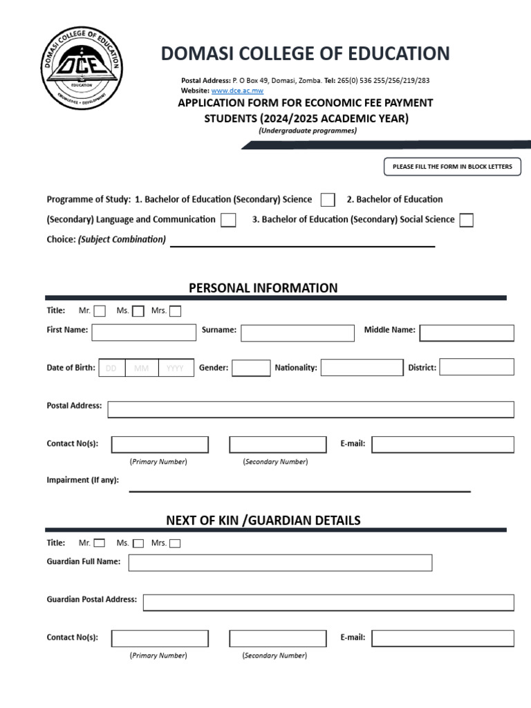 2024 2025 Dce Efp Application | PDF | Educational Stages