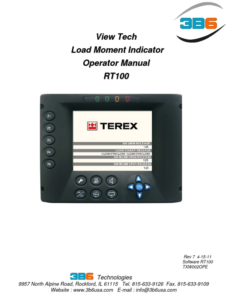 3B6 Load Moment Indicator Manual | PDF | Crane (Machine) | Electrical ...