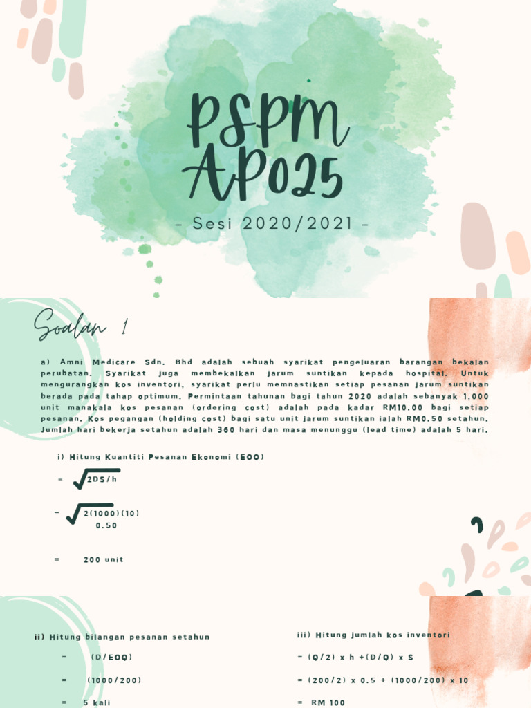 AP025 PSPM Past Year QnA | PDF