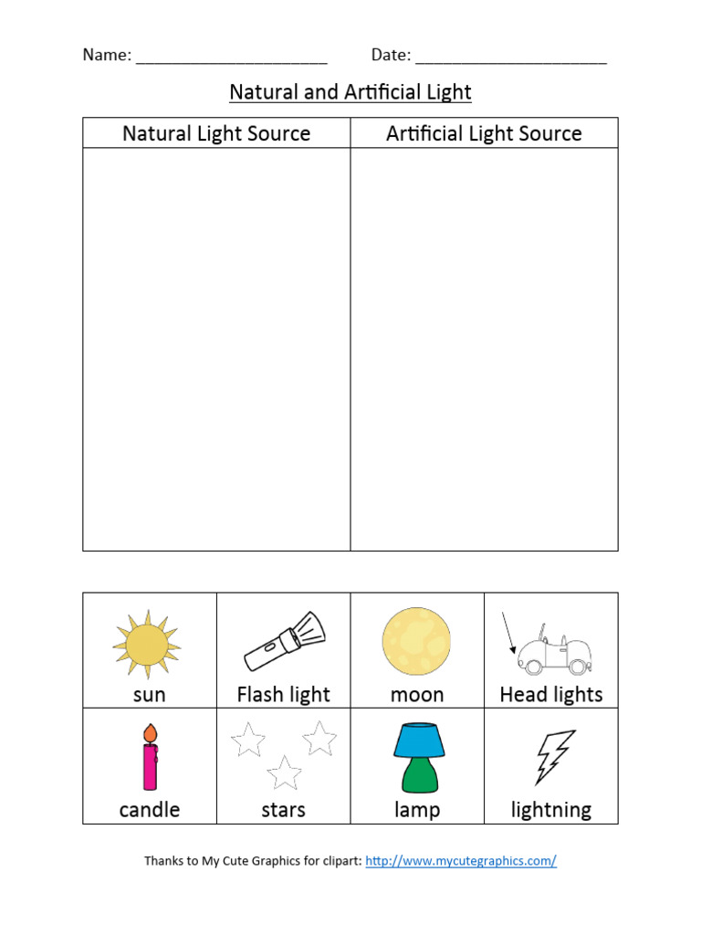 Natural vs. Artificial Light Sources | PDF