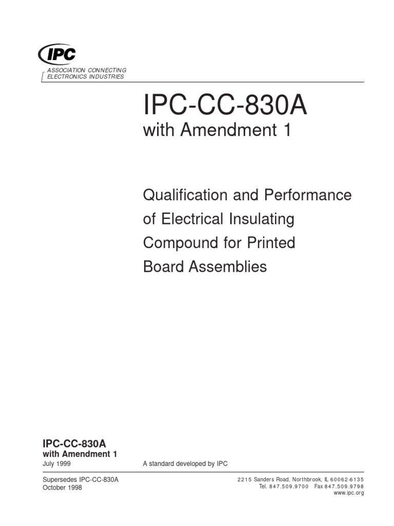 IPC CC 830A W Amend1 | PDF | Insulator (Electricity) | Electrical Resistance And Conductance