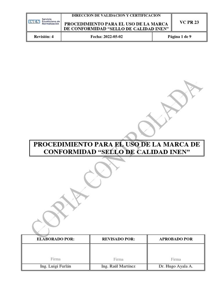 Uso del Sello de Calidad INEN | PDF | Marca | Color