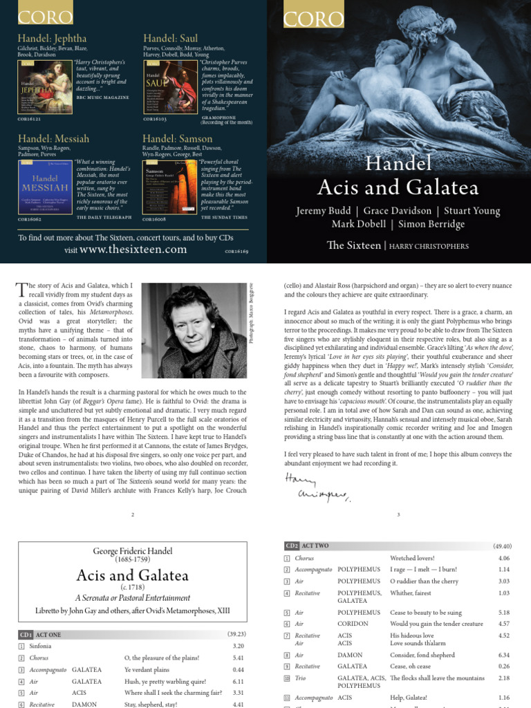 Handel Acis And Galatea Pdf Classical Music