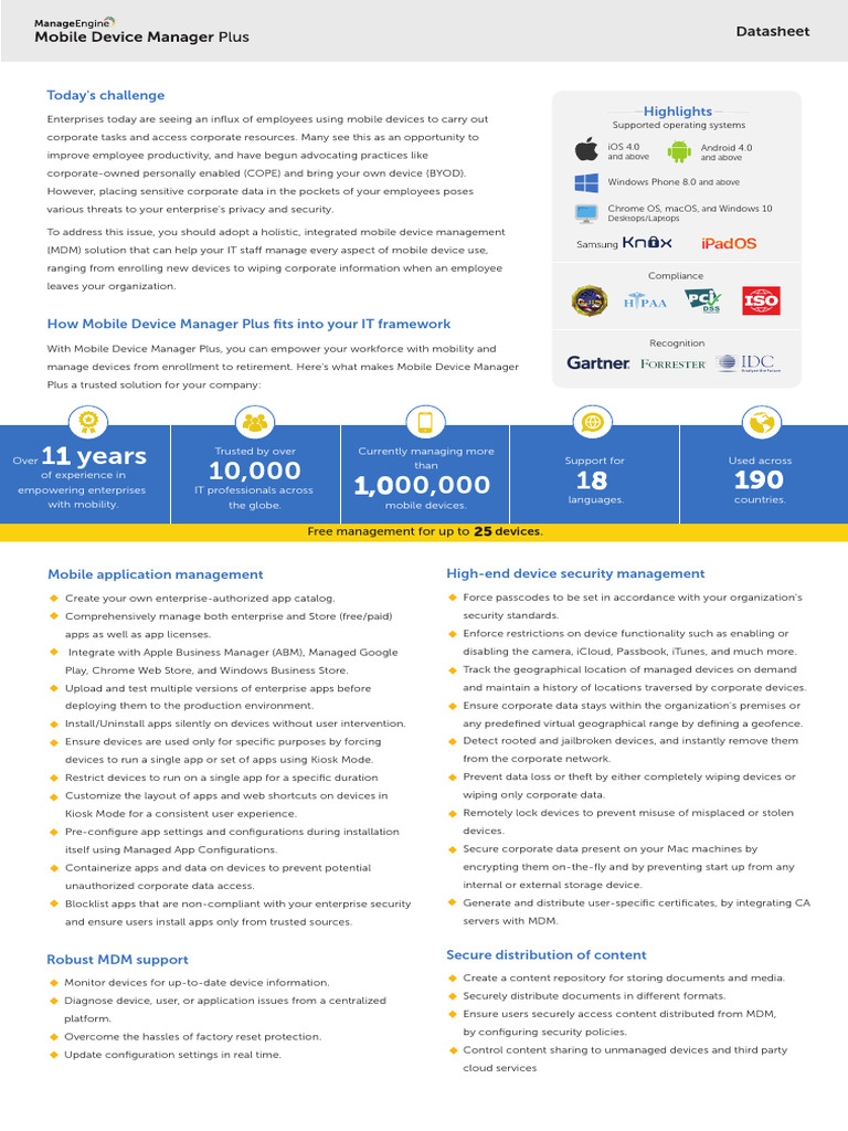 ME MDM Data-Sheet 2022 | PDF | Mobile App | Installation (Computer ...