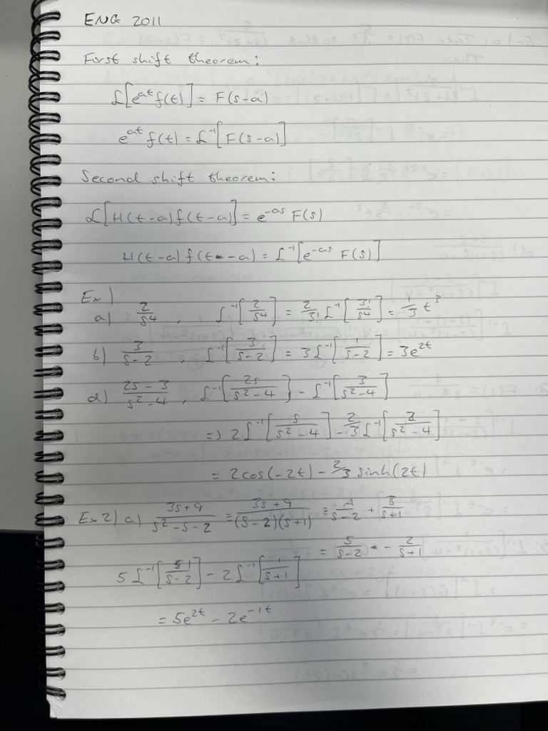 First Shift Theorem Notes | PDF