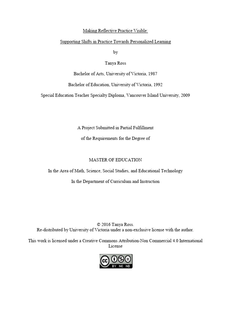 Ross Tanya MEd 2016 | PDF | Constructivism (Philosophy Of Education ...
