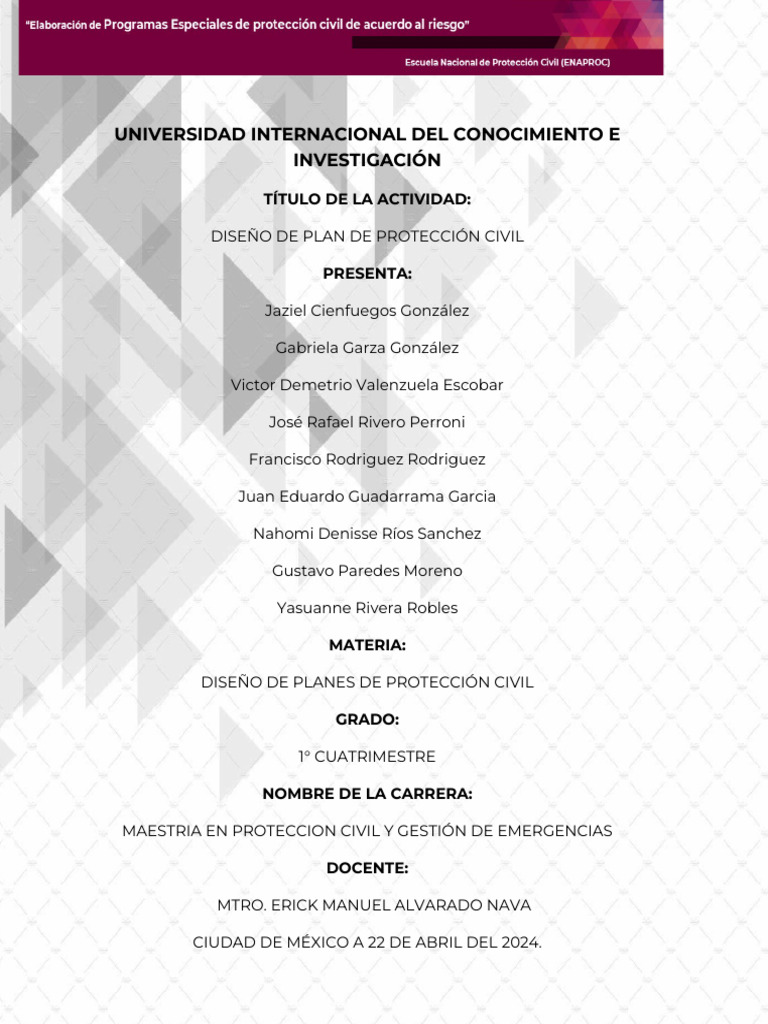 Formato Elaboracion PC | PDF | Defensa Civil | México