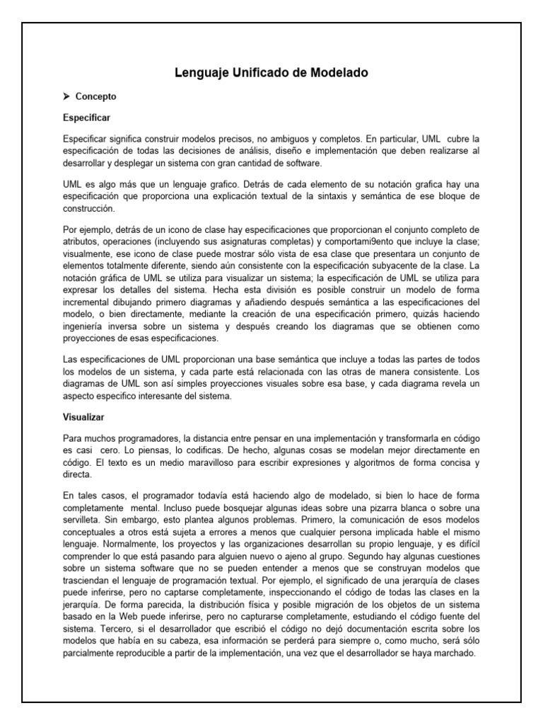 Lenguaje Unificado de Modelado | PDF | Lenguaje de modelado unificado | Software