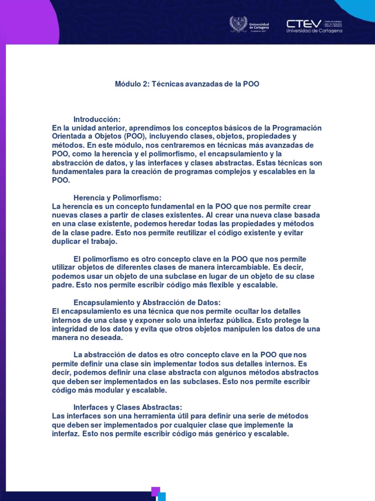 Módulo2 Programacion | PDF | Programación orientada a objetos | Objeto (informática)