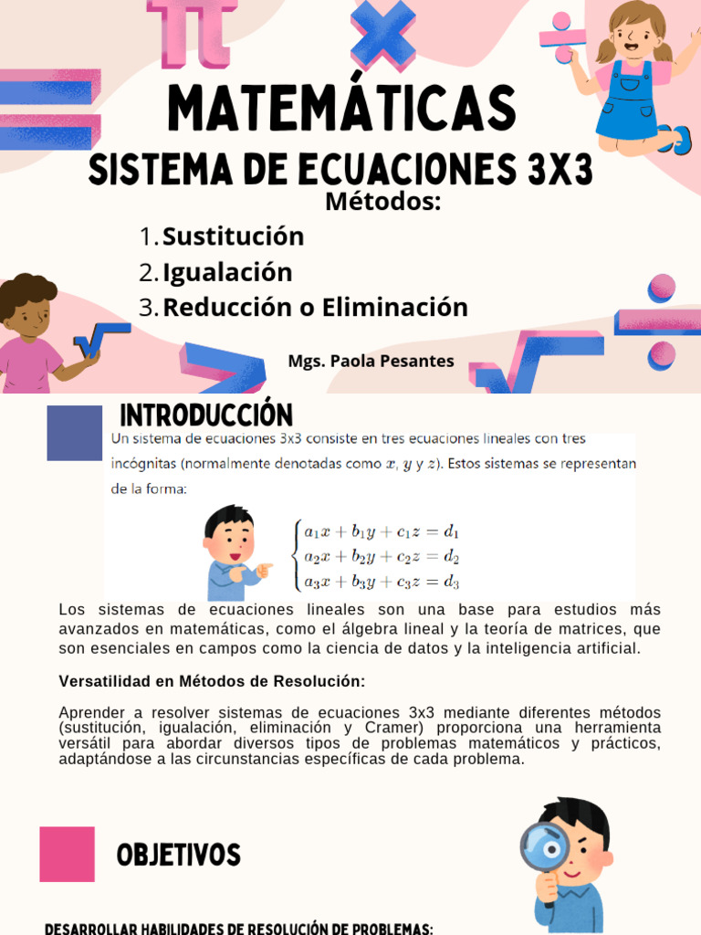 Sistema 3x3 | Descargar gratis PDF | Sistema de ecuaciones lineales | Ecuaciones