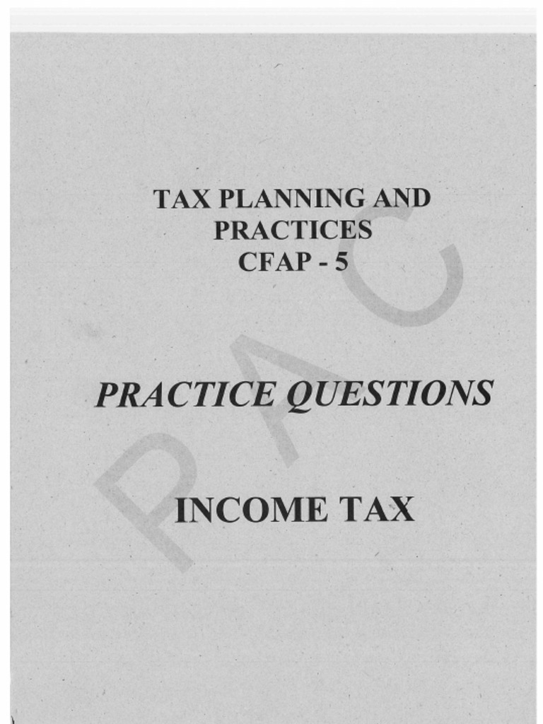 1.1 Income Tax Questions Bilal Azhar Dec 2023 | PDF