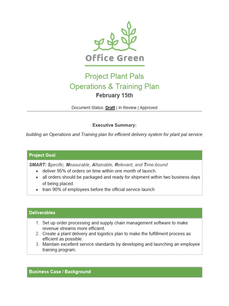 Activity Template - Project Charter | PDF