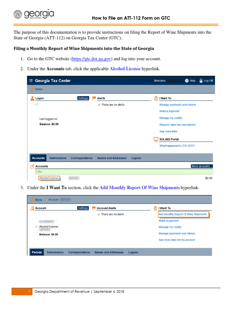 ATD - How To File ATT-112 | PDF