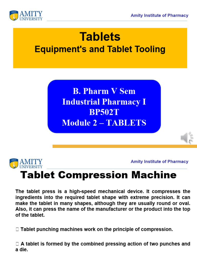 Equipments and Tablet Tooling | PDF | Tablet (Pharmacy) | Pharmacy