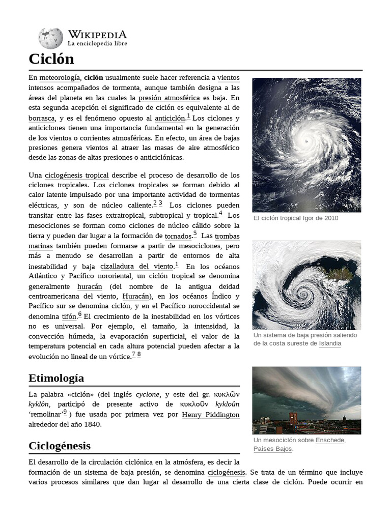 Ciclón | PDF | Ciclón | Ciclones tropicales