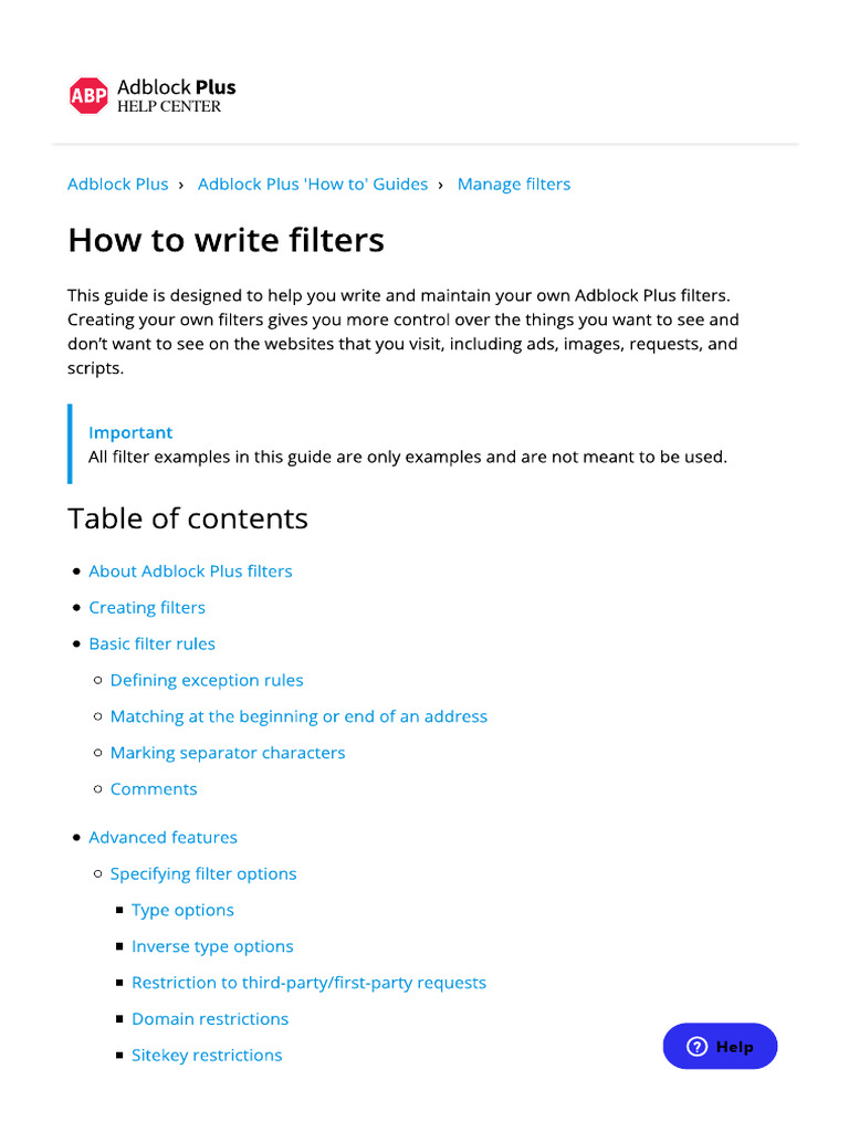 How to Write Filters – Adblock Plus | Download Free PDF | World Wide ...