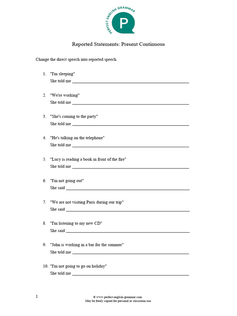 reported_statements_present_continuous | PDF