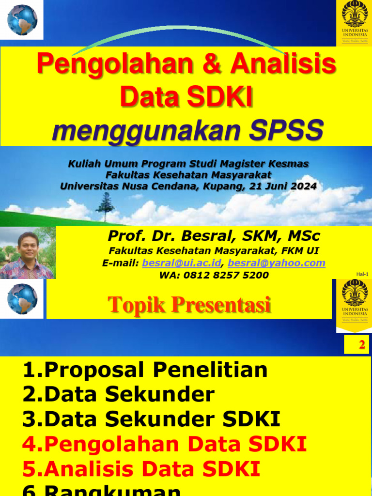 1b. Analisis Data Sekunder - SDKI 21 Jun 2024 - Undana | PDF