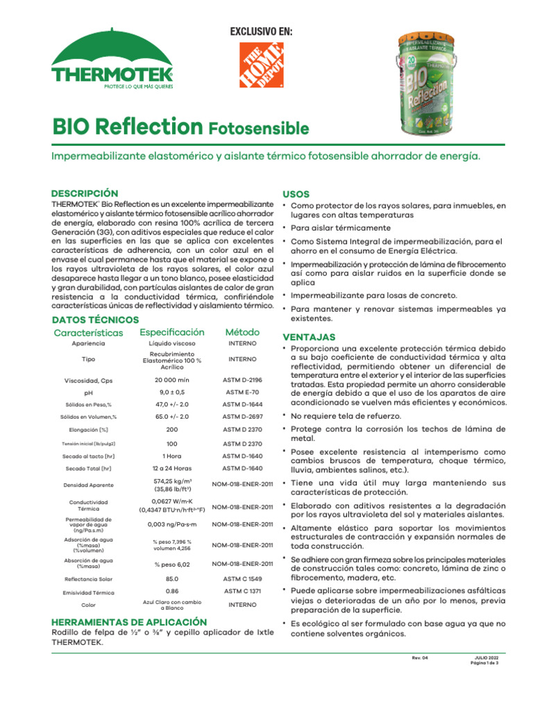 Ficha Técnica Thermotek | PDF | Aislamiento térmico | Hormigón