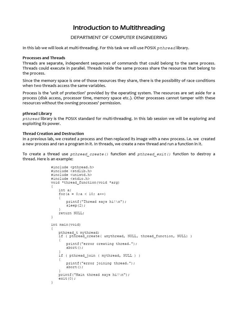 Lab03 Multithreading Pdf Process Computing Thread Computing