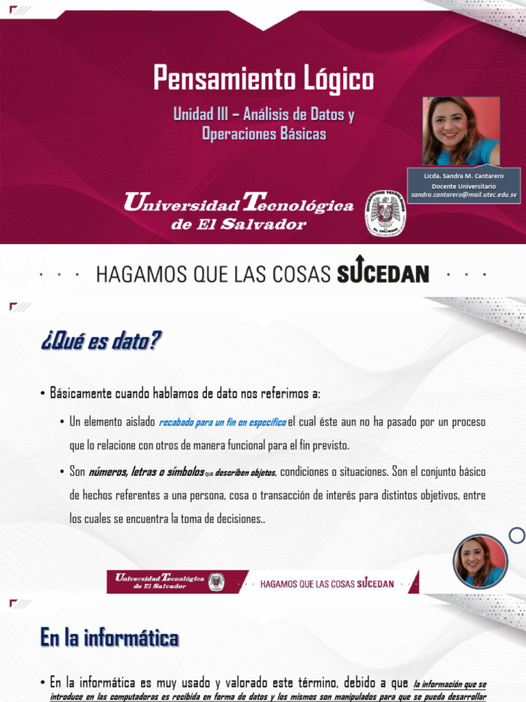 Unidad I 1 1 Datos Y Tipos De Datos Descargar Gratis Pdf Variable Informática Tipo De Datos