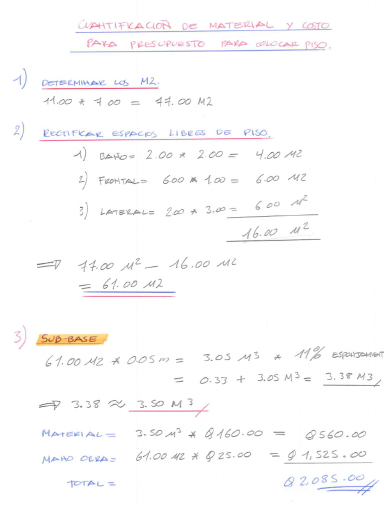 3+Ejemplo+Cuantificacion+Piso | PDF