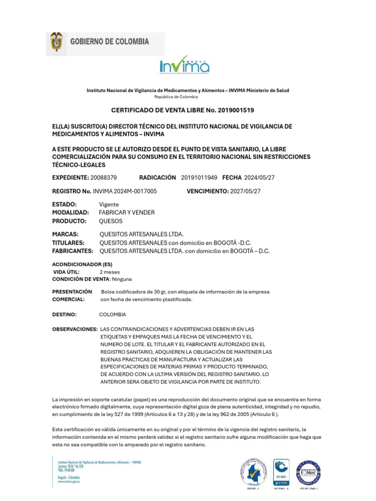 INVIMA | PDF | Alimentos