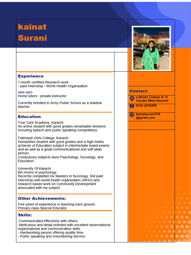 Kainat Resume | PDF