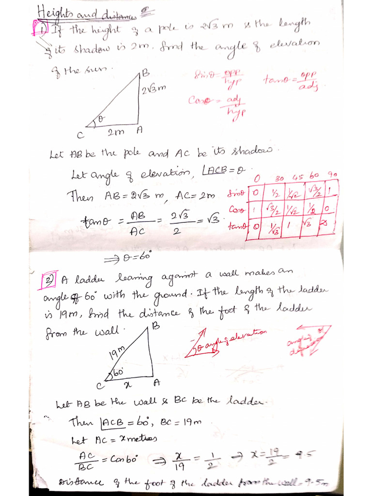 Heights and Distances | PDF