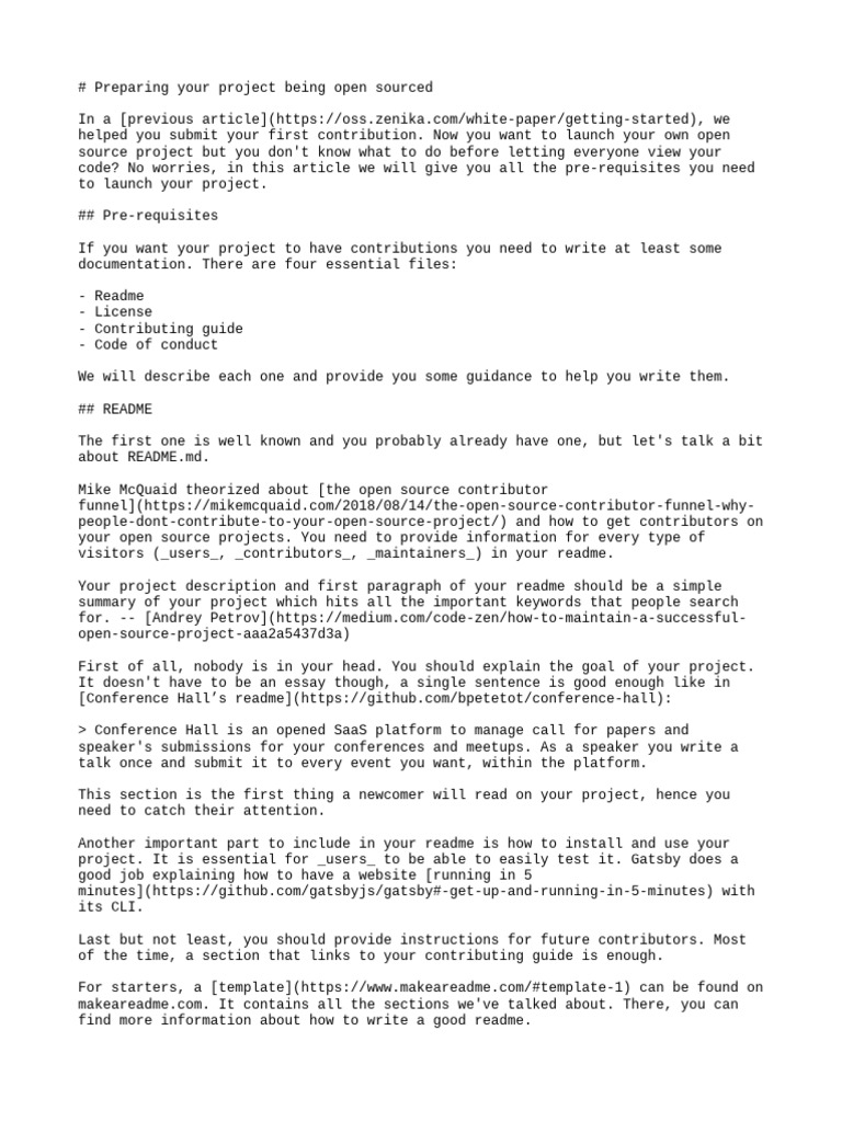 02 Preparing Your Project Being Open Sourced | PDF | Information ...