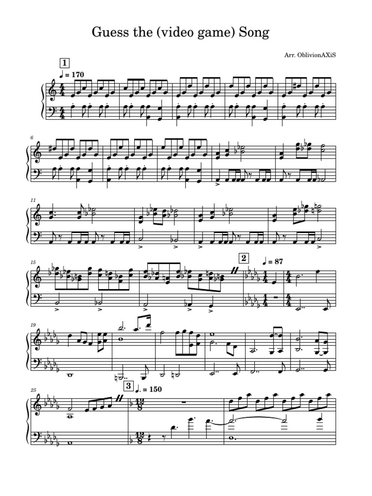Guess the Video Game Song - Part 1 Complete | PDF