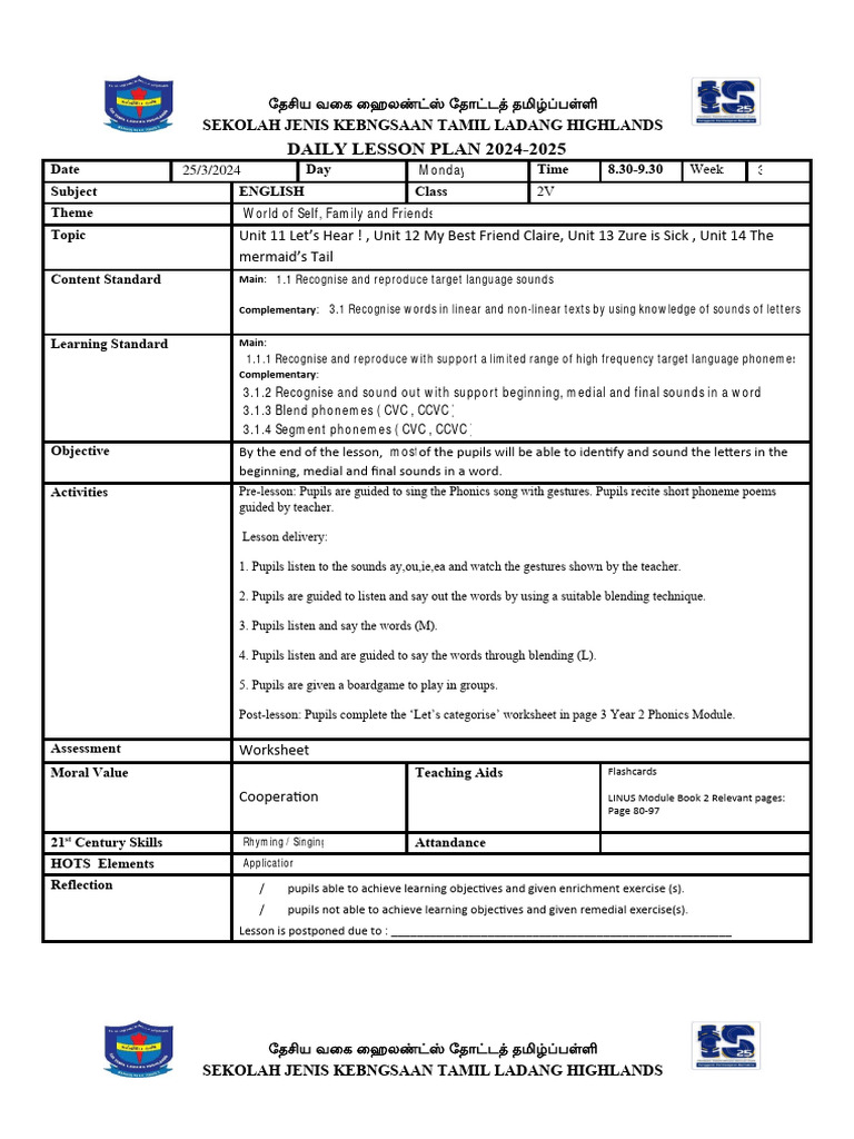DLP25324MONDAY | PDF | Phonics | Behavior Modification