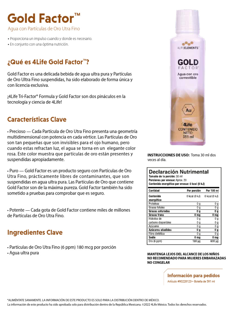 ¿Qué Es 4life Gold Factor ? | PDF