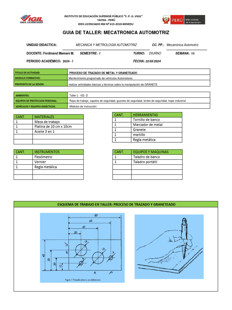 Guia de Taller Graneteado | PDF | Bienes manufacturados | Herramientas