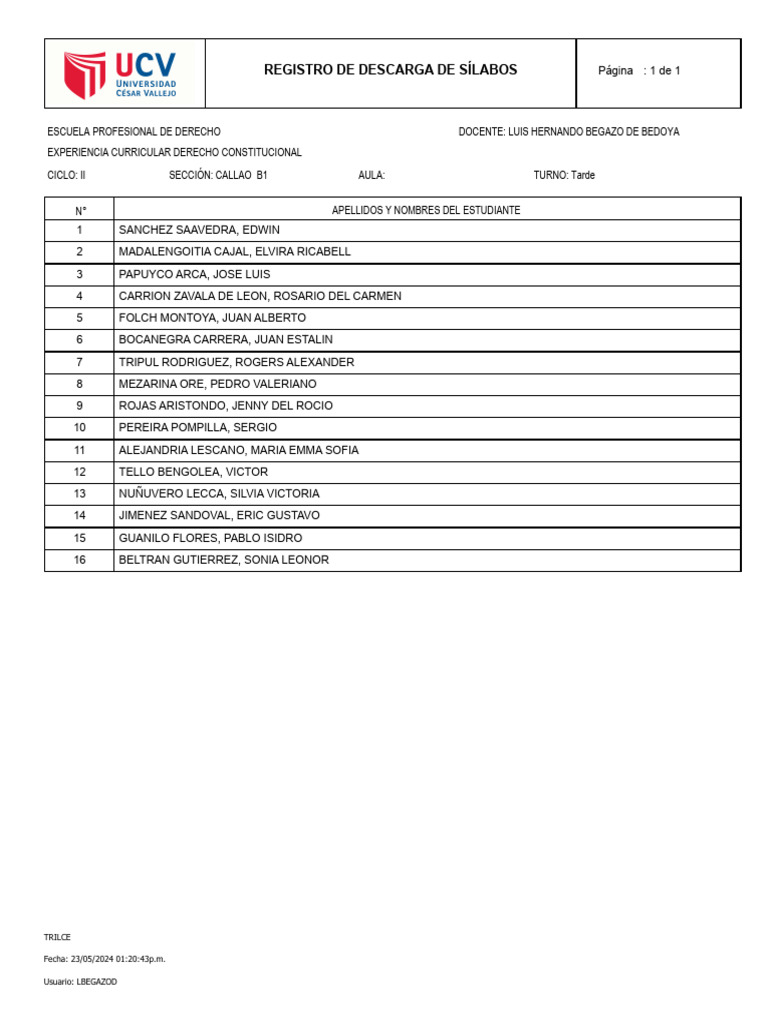 Reporte Silabo 1 | PDF