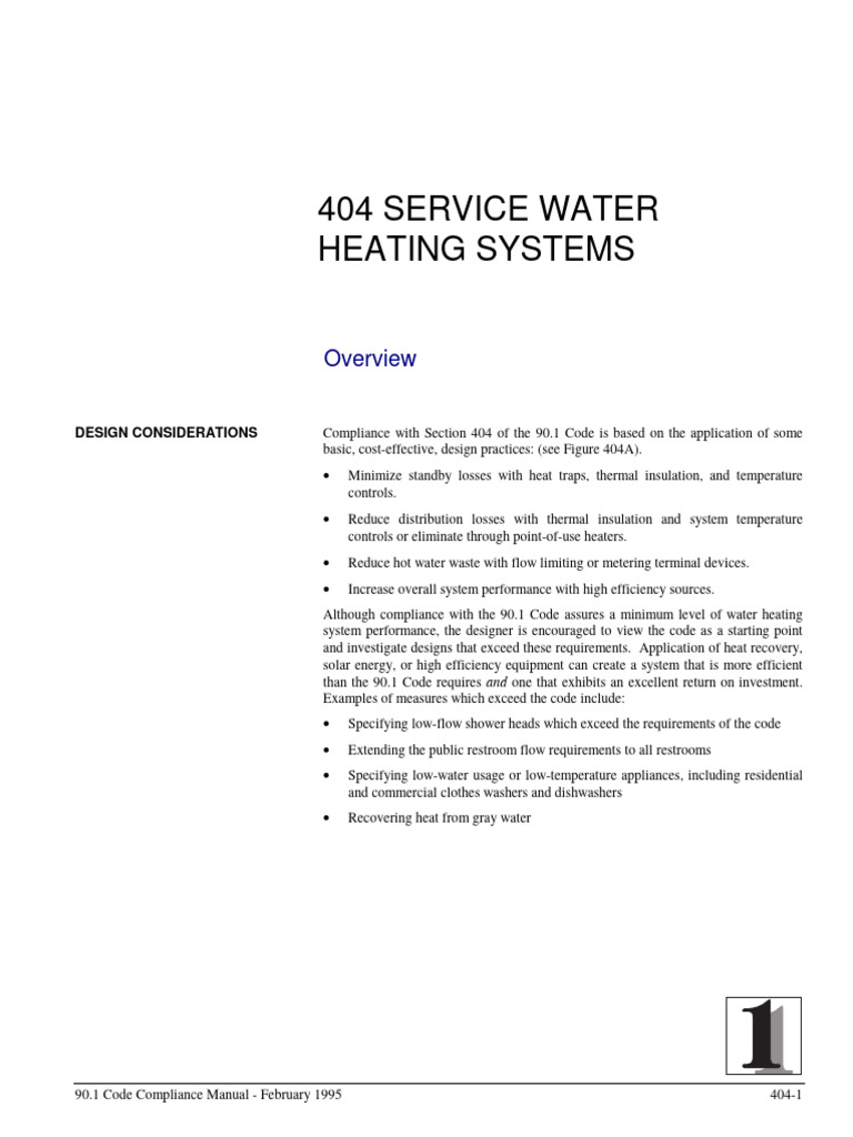 90.1 Code Compliance for Water Heating | PDF | Water Heating | Energy ...