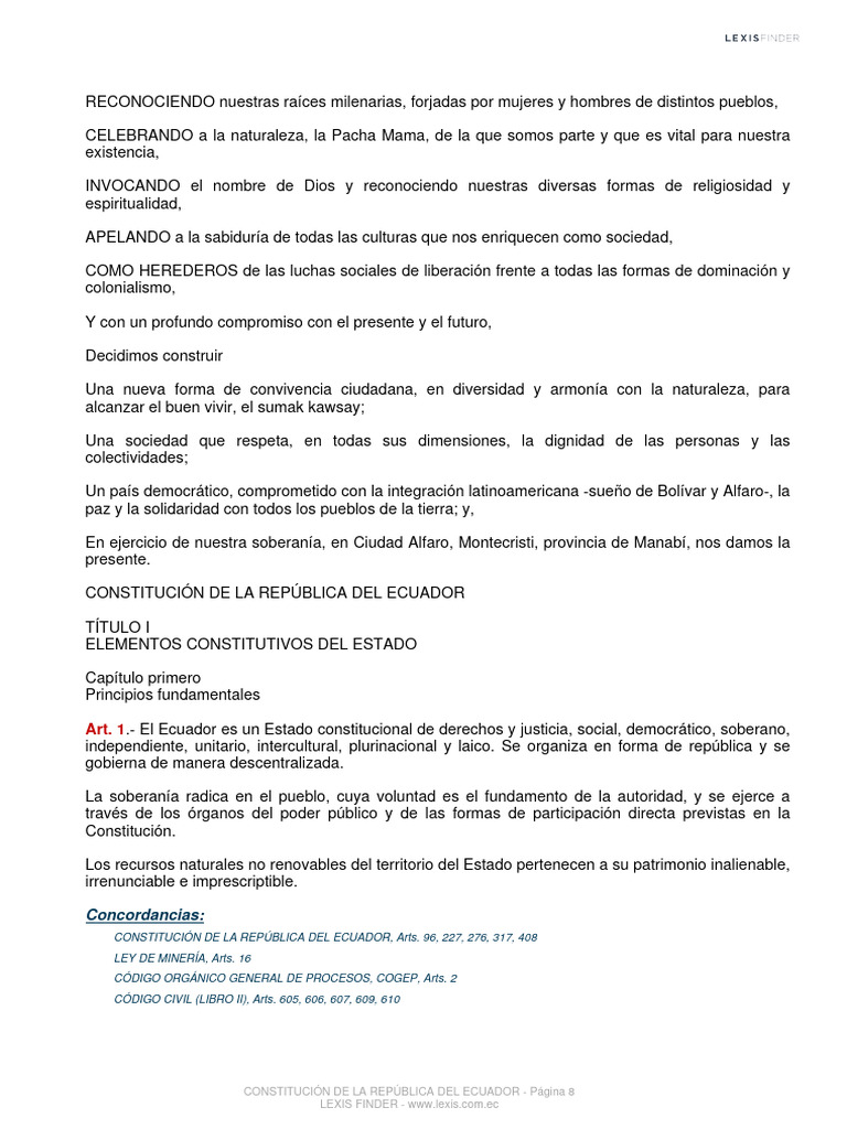Constitucion De La Republica Del Ecuador Act Ene 2021 Descargar
