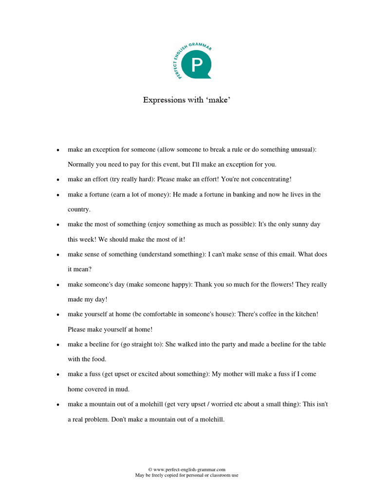 Expressions With Make | PDF | Self-Improvement