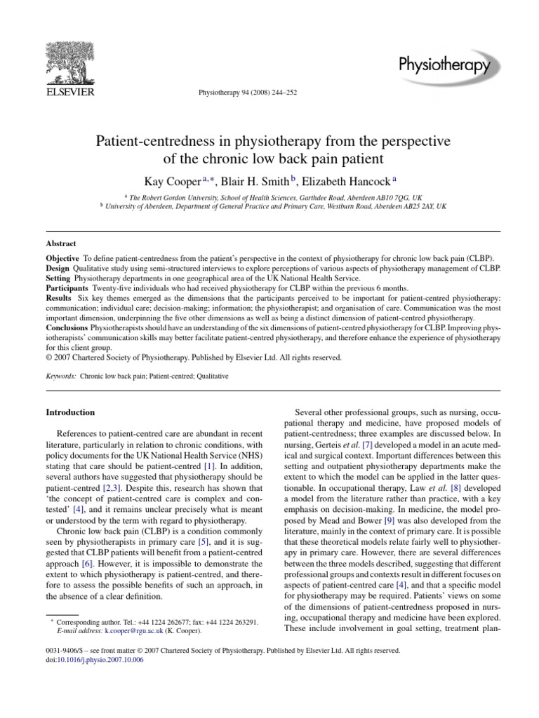 Patient_centredness_in_physiotherapy_fro | PDF | Physical Therapy | Health Care