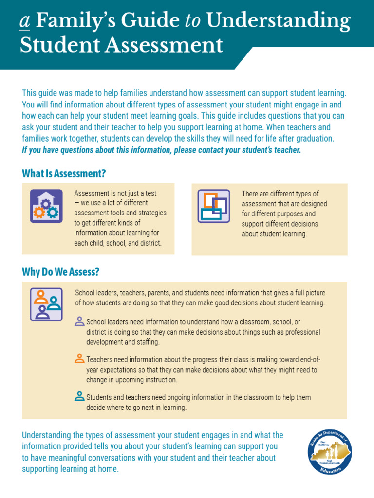 A Family's Guide To Student Assessment | PDF | Educational Assessment ...