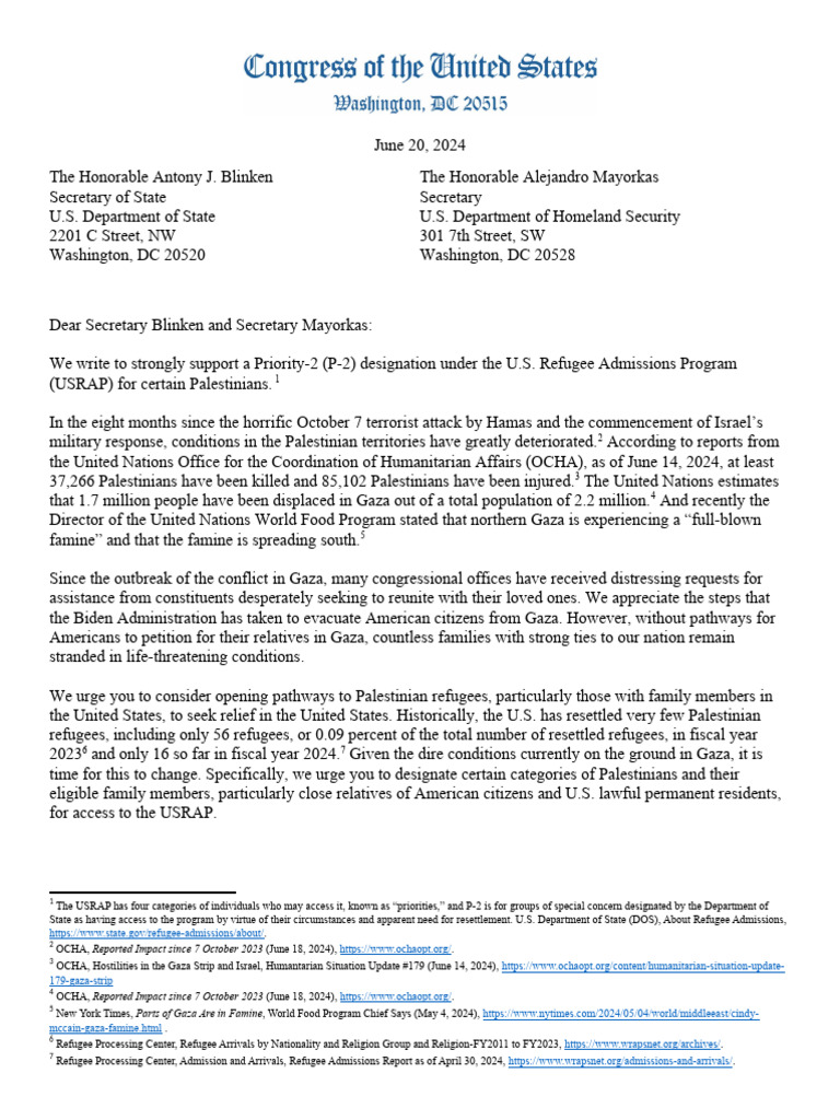 Final BICAMERAL Letter in Support of A P-2 USRAP Designation For ...