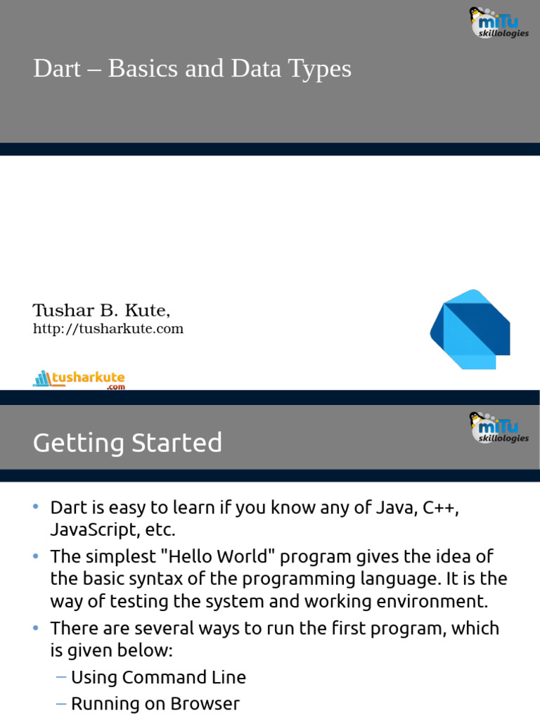 Dart Basics: Data Types & Syntax Guide | PDF | Boolean Data Type | Data ...