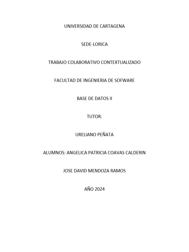 TCC Basedatosii | PDF | Bases de datos | SQL
