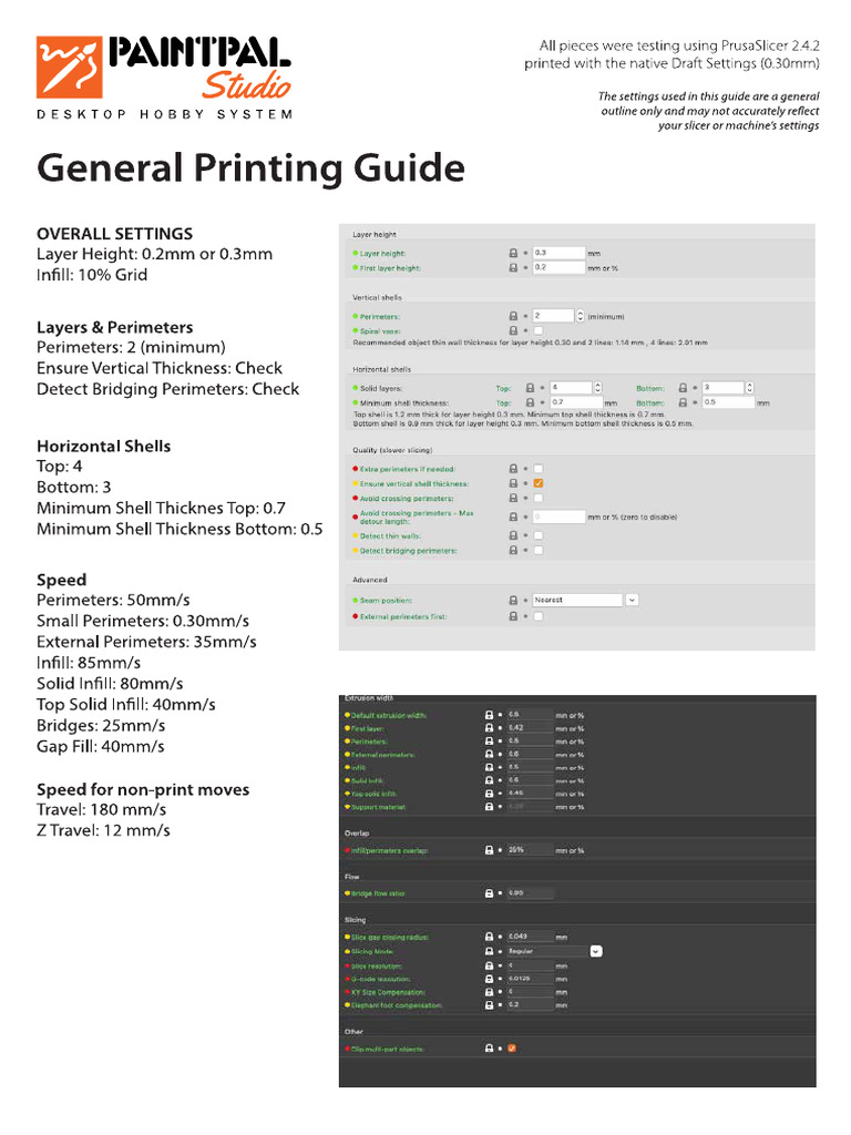 Print Settings Guide | PDF